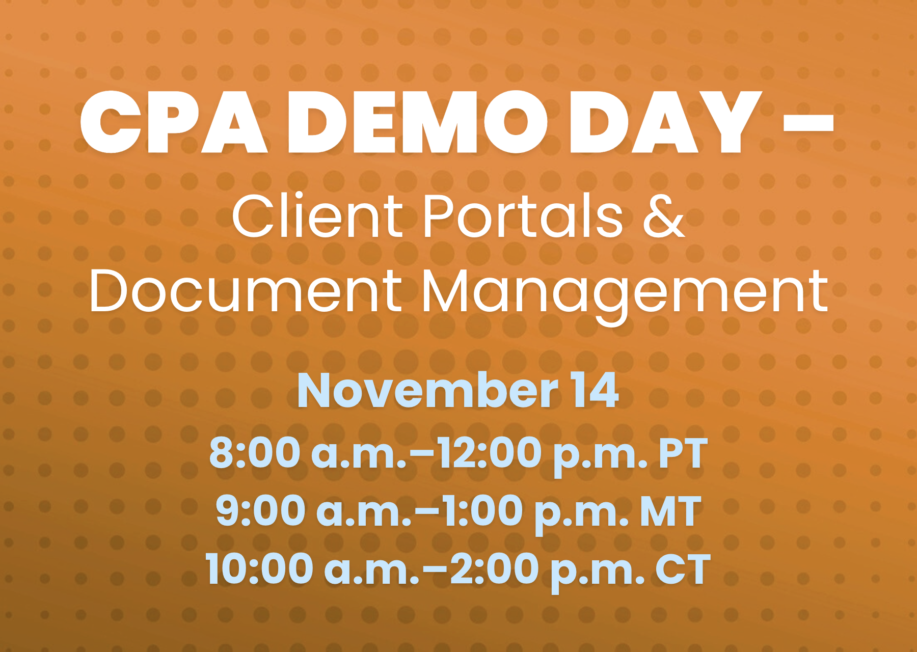 Welcome to CPA Demo Days!
